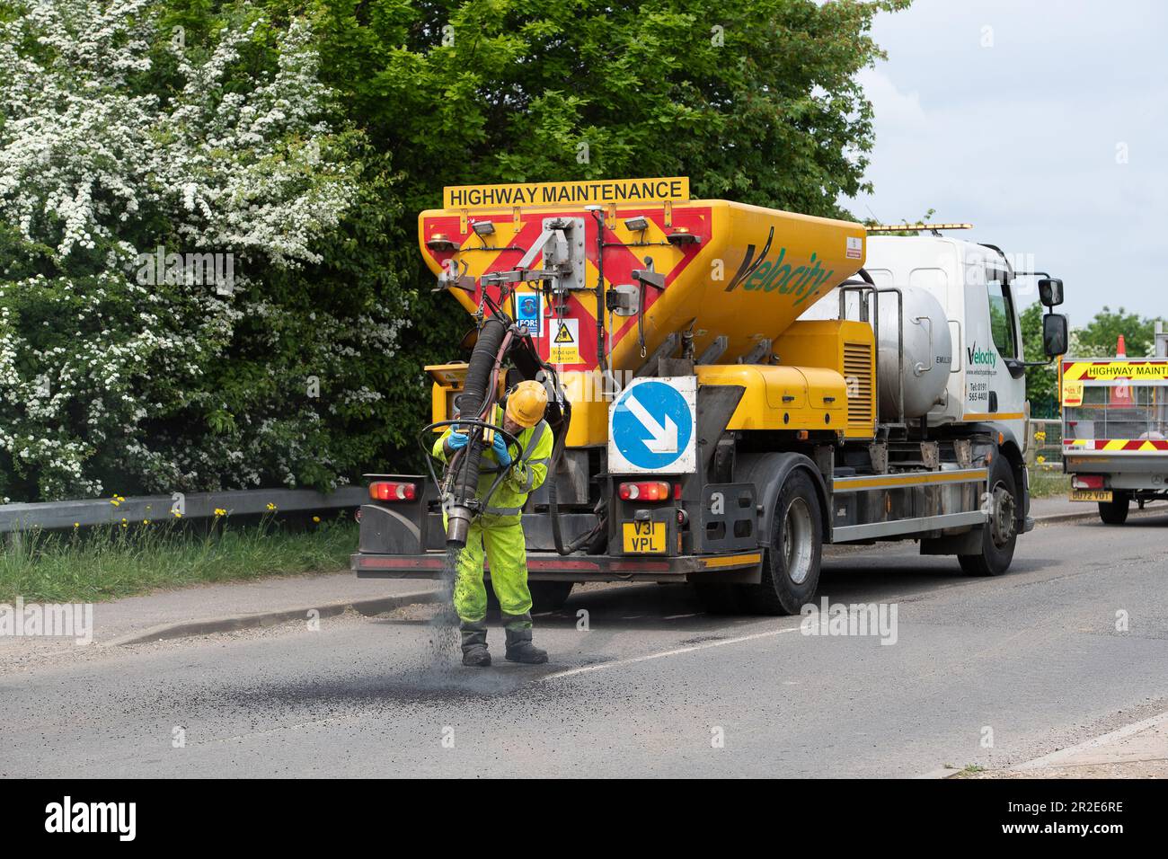 Dorney Reach, Buckinghamshire, UK. 19th May, 2023. Potholes were being ...