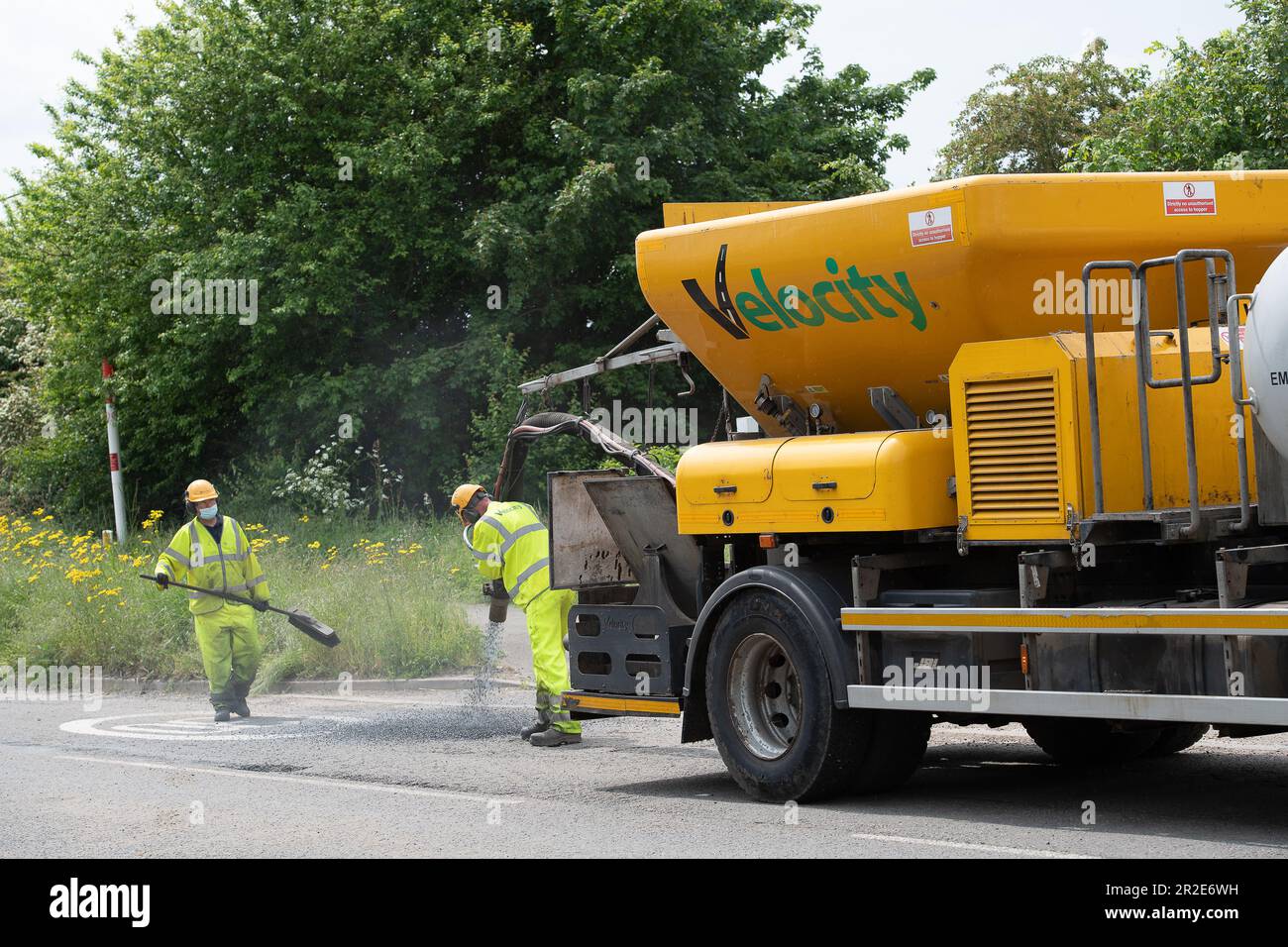 Dorney Reach, Buckinghamshire, UK. 19th May, 2023. Potholes were being ...