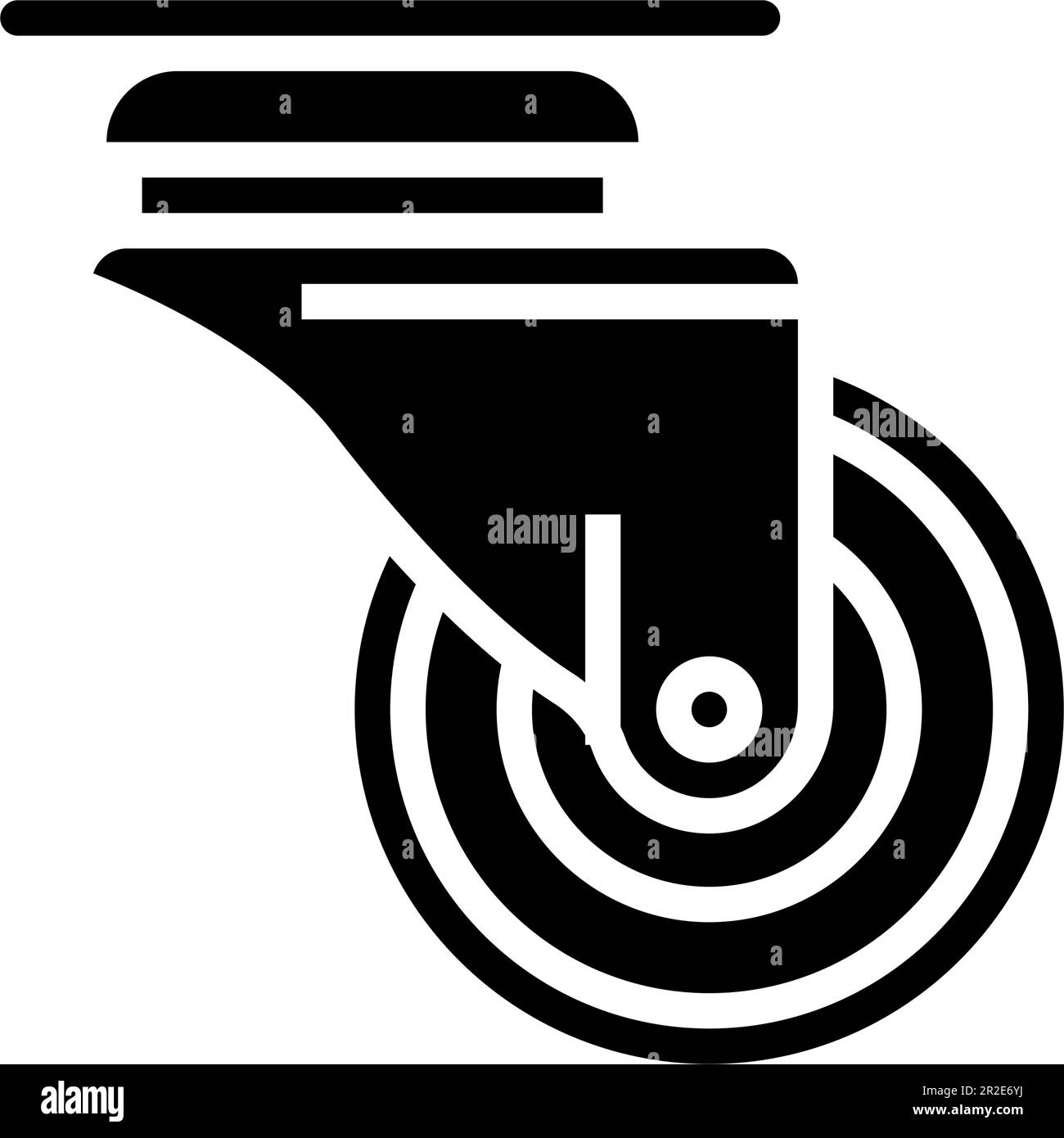 casters wheel hardware furniture fitting glyph icon vector illustration ...