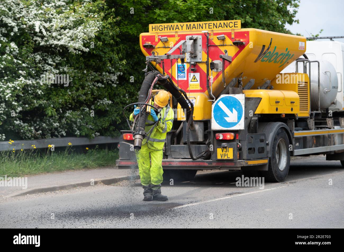 Dorney Reach, Buckinghamshire, UK. 19th May, 2023. Potholes were being ...