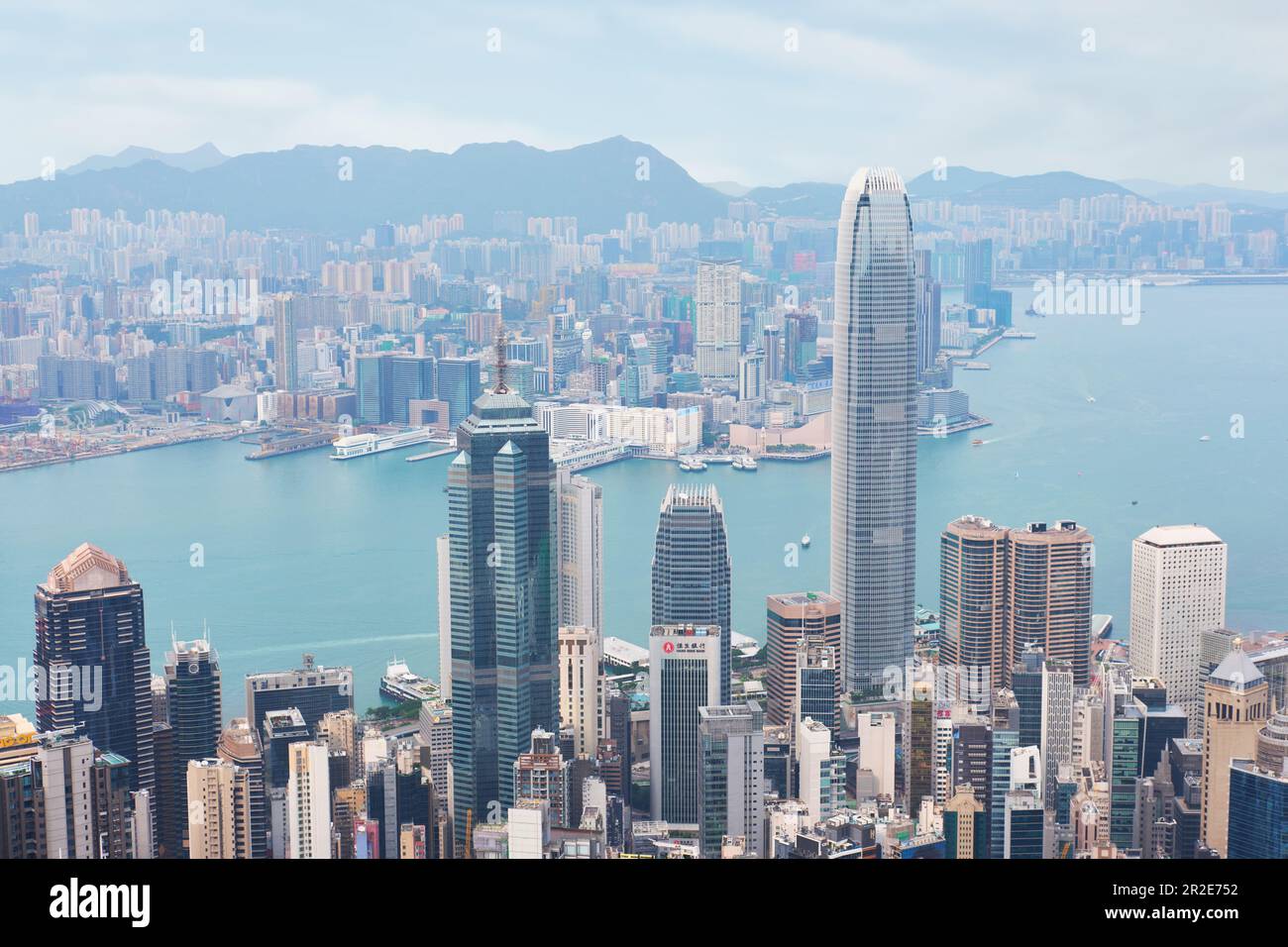 Hong Kong SAR, China - April 2023: Cityscape skyline seen from Lugard ...