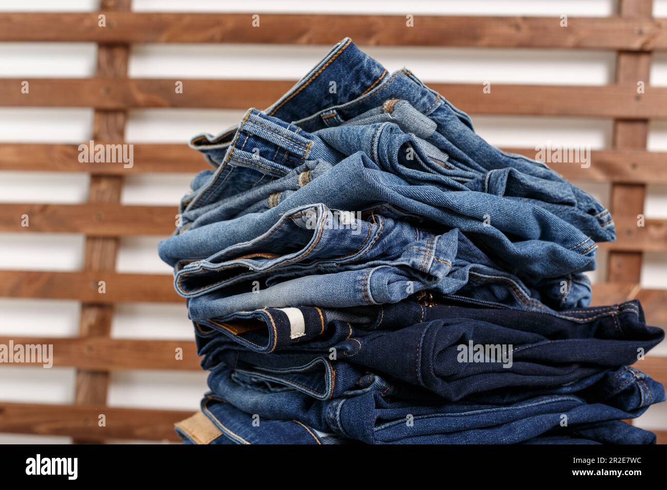 Pile of jeans Stock Photo - Alamy