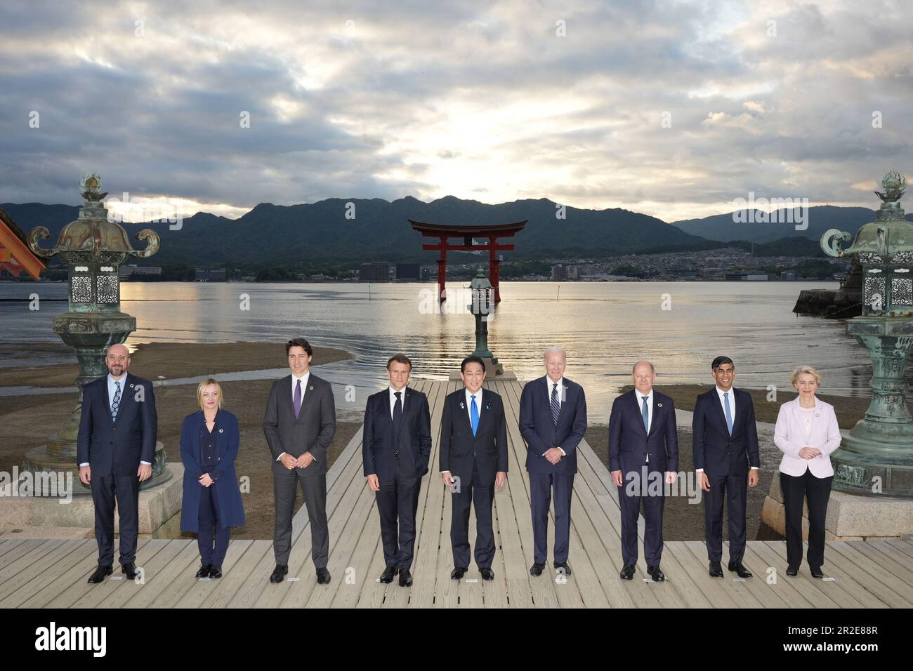 G7 leaders (left to right) European Council President Charles Michel ...