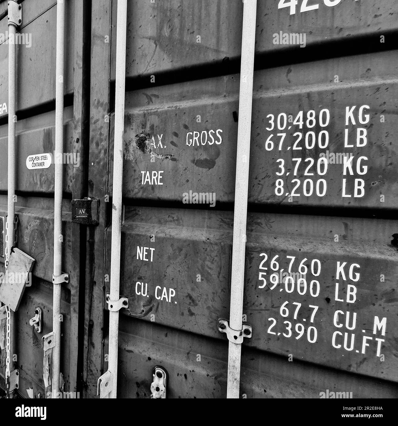 Black white shipping containers Black and White Stock Photos & Images ...