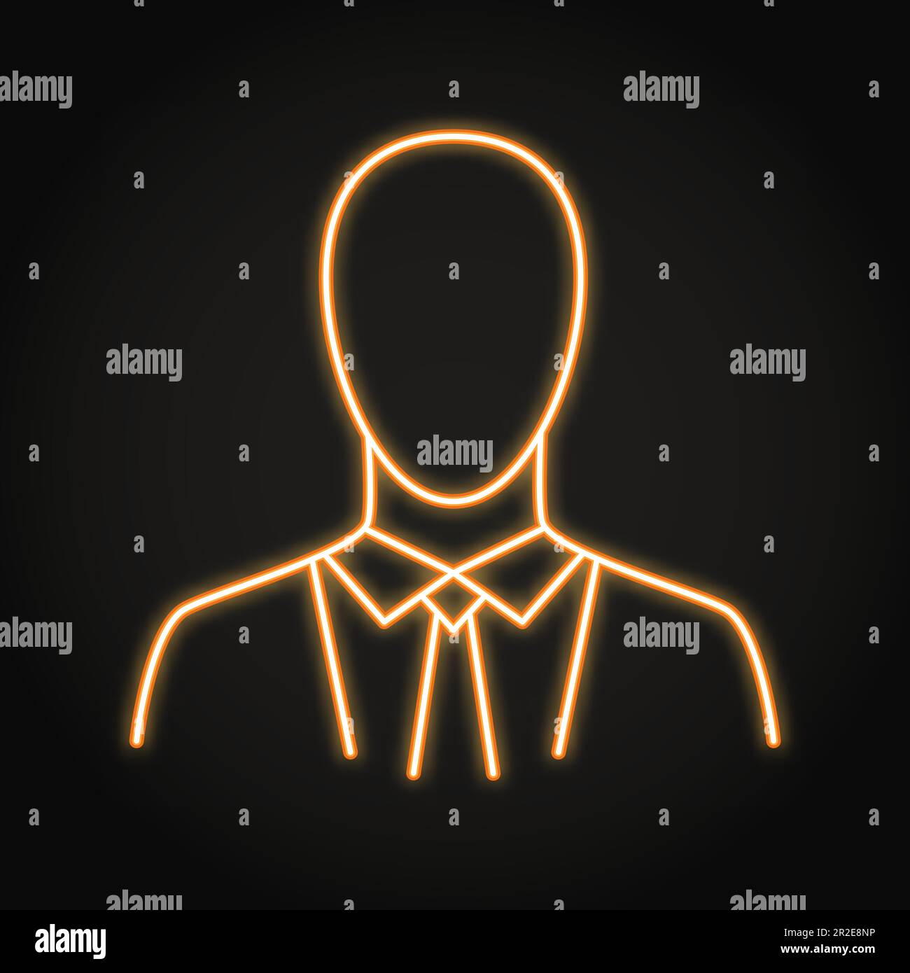 Businessman neon icon in line style. Anonymous man in a suit, political ...