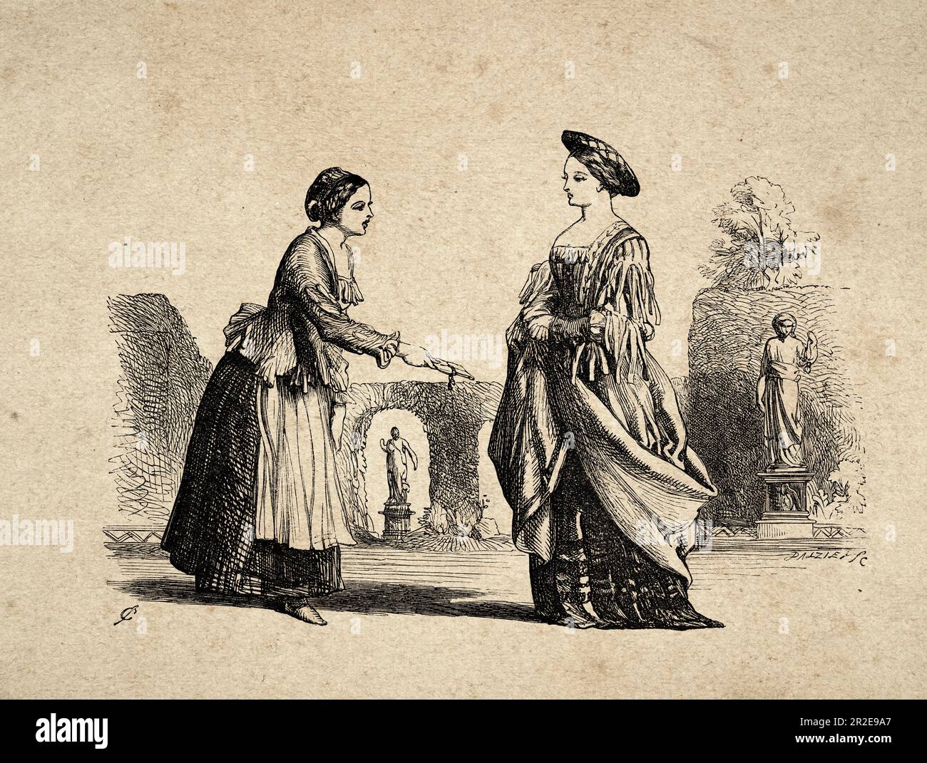 Vintage illustration Scene from The Two Gentlemen of Verona by William ...