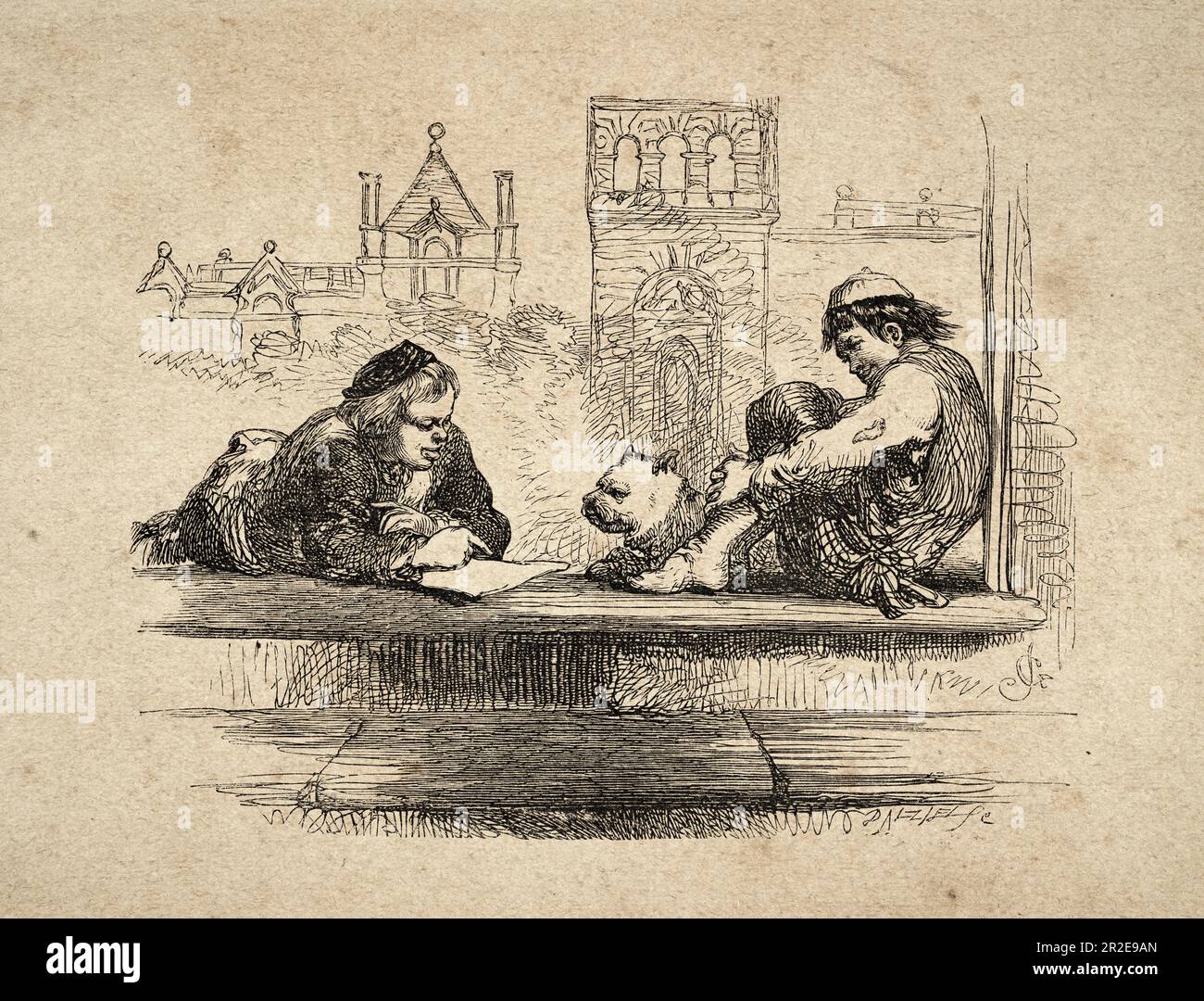 Vintage illustration Scene from The Two Gentlemen of Verona by William ...