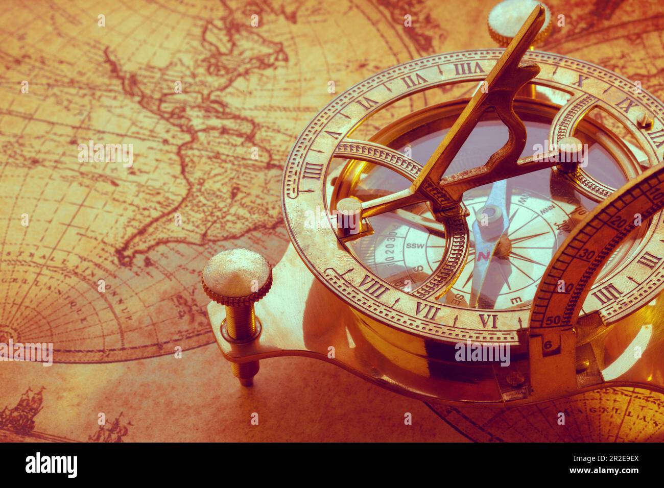Old compass over ancient map Stock Photo - Alamy