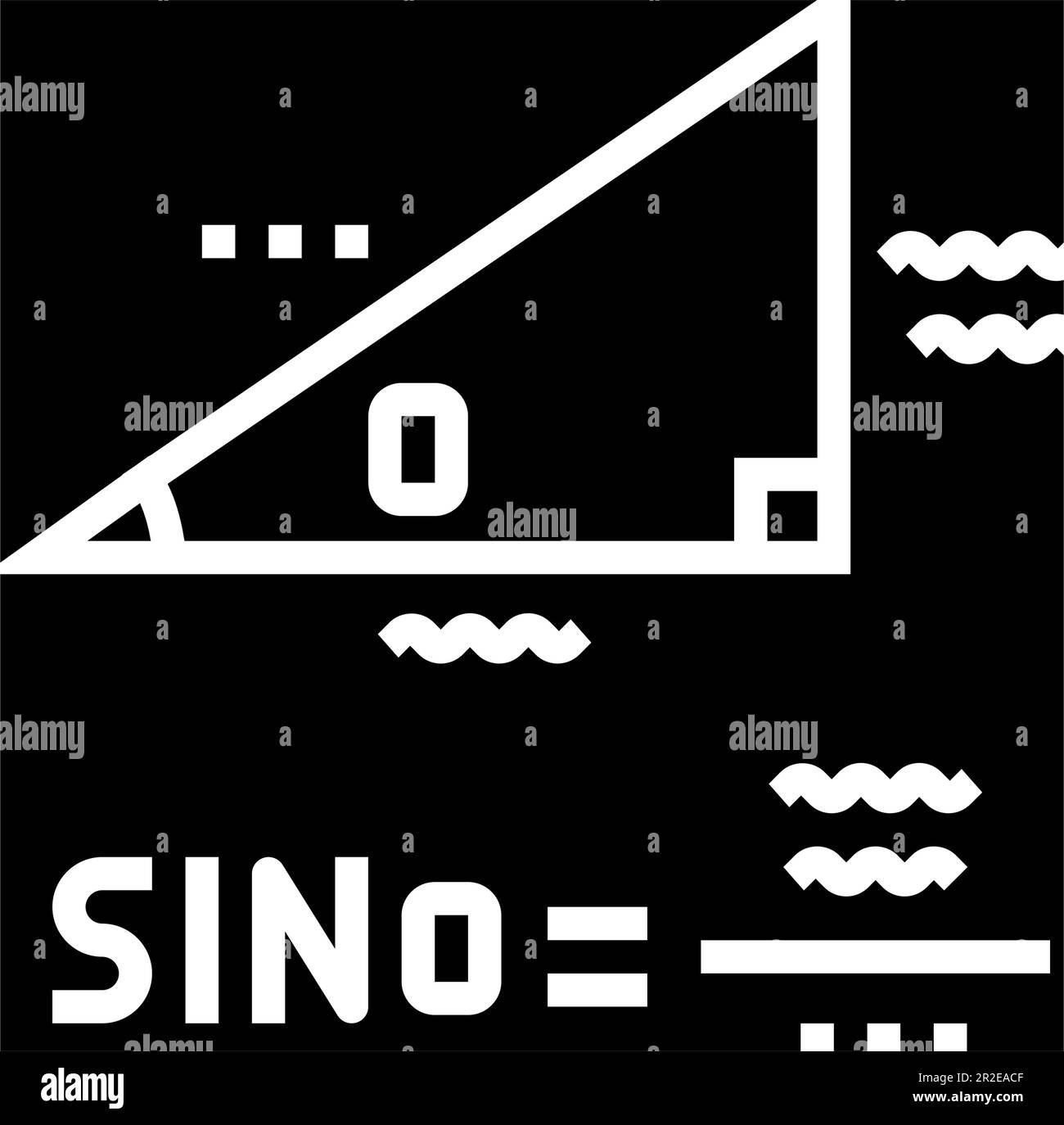 trigonometry math science education glyph icon vector illustration ...