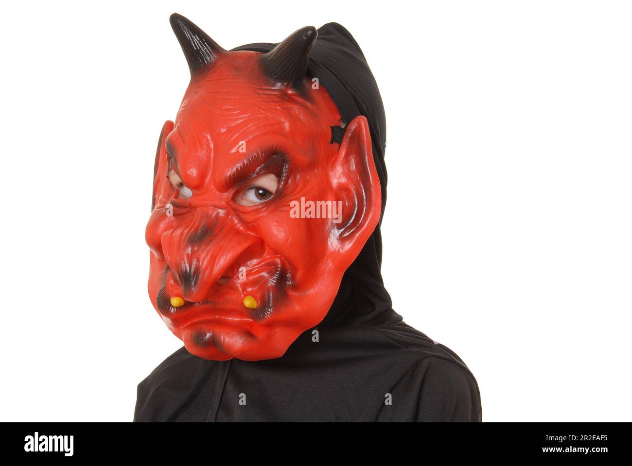 Young boy in a red devil's mask Stock Photo - Alamy