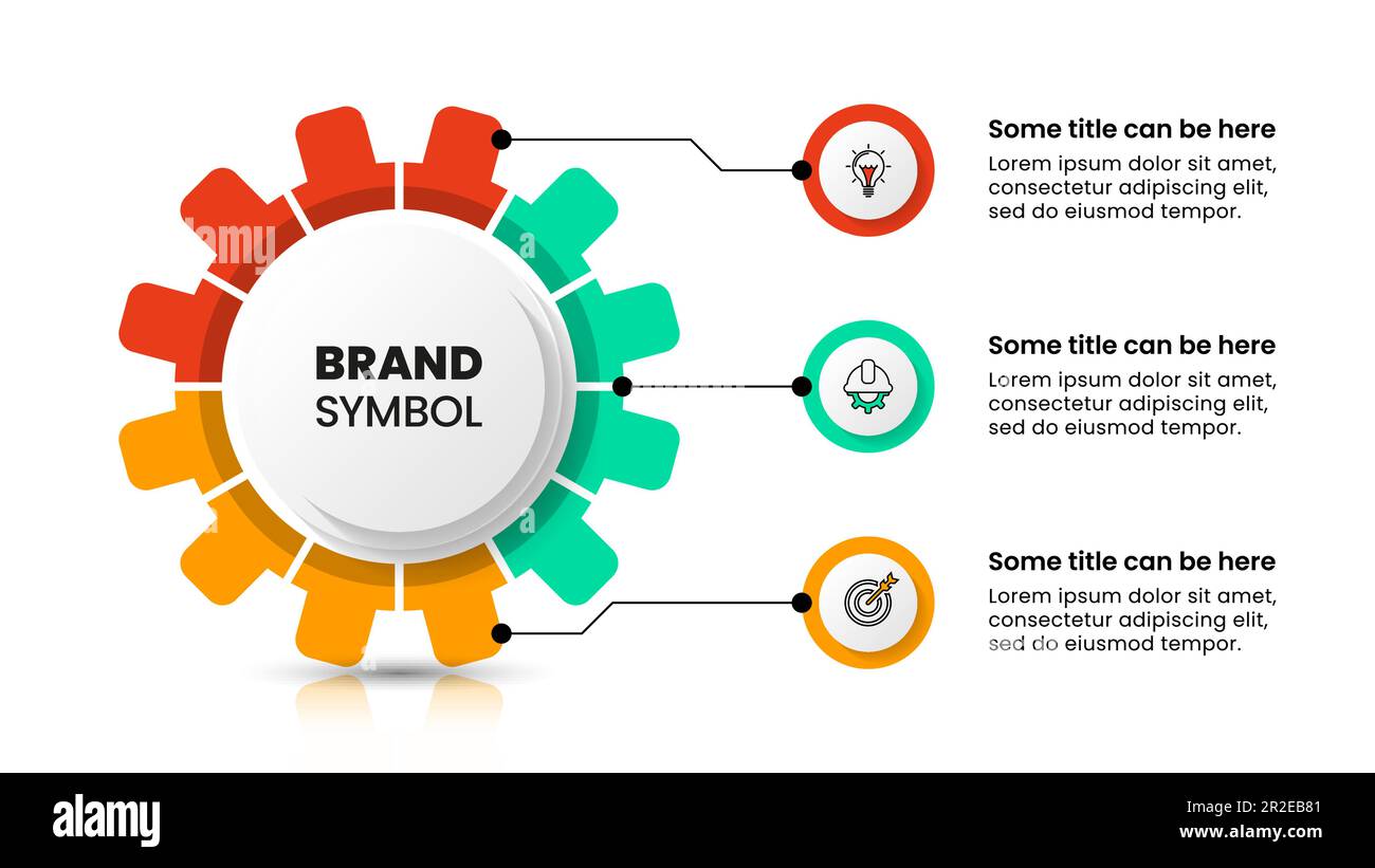 Infographic template with icons and 3 options or steps. Gear. Can be ...
