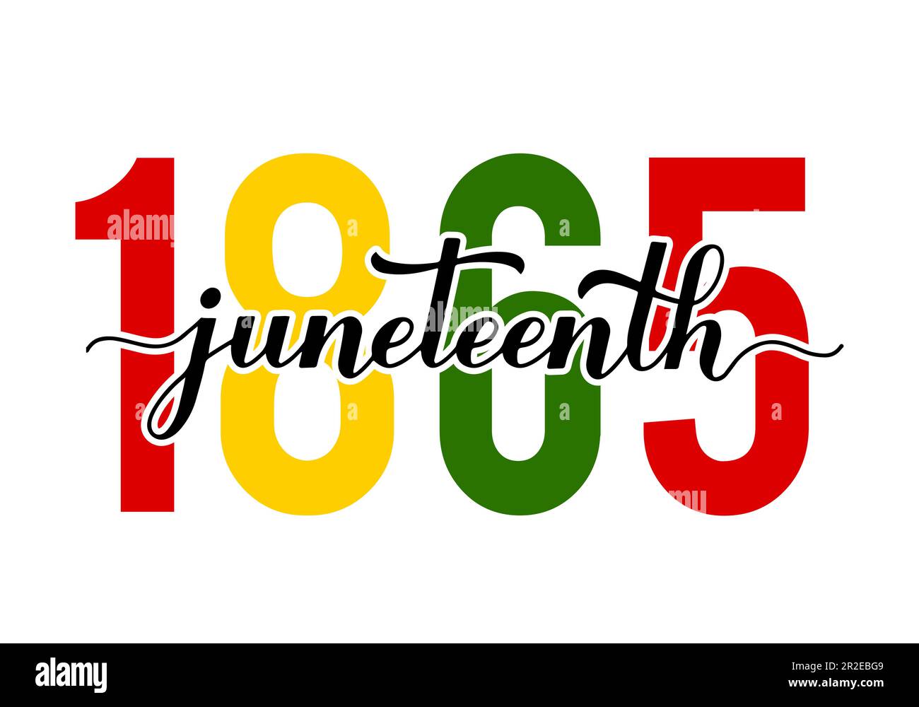 Juneteenth calligraphy lettering. African American holiday Emancipation ...