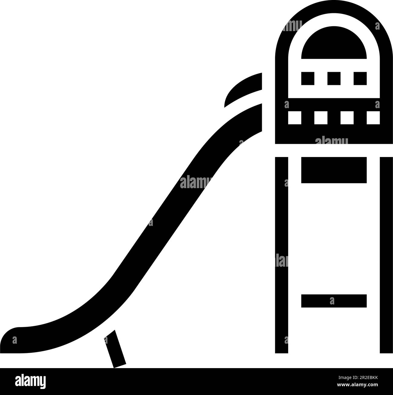 open slide park outdoor kid play glyph icon vector illustration Stock ...