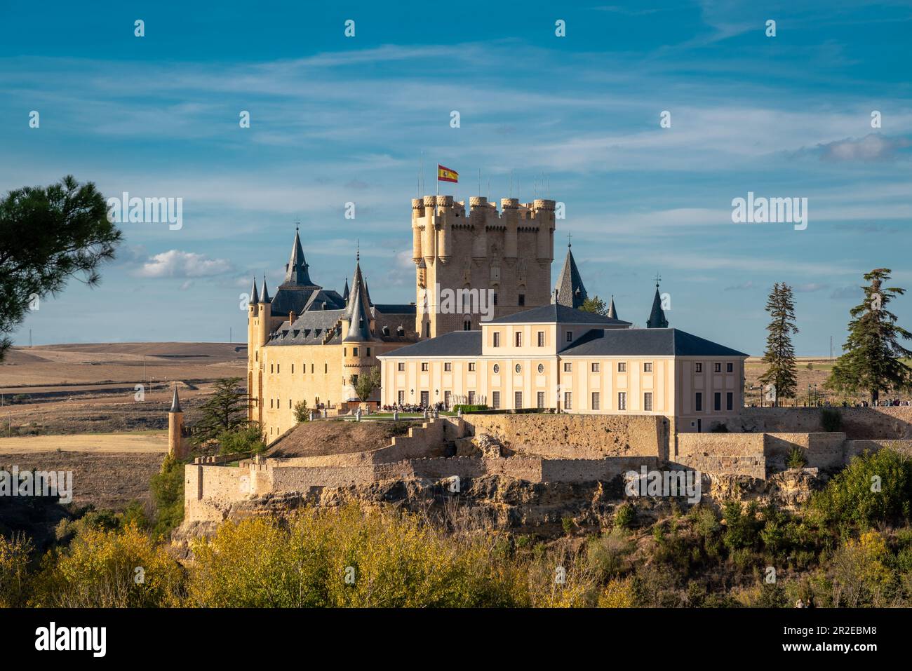 Alcazar of Segovia at sunset. medieval castle located in the city of ...