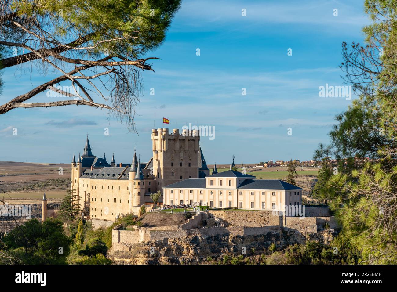 Alcazar of Segovia at sunset. medieval castle located in the city of ...