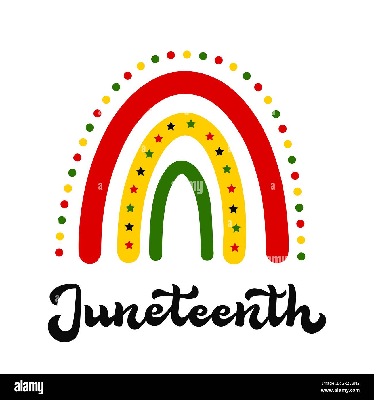 Juneteenth rainbow. African American holiday on June 19. Vector ...