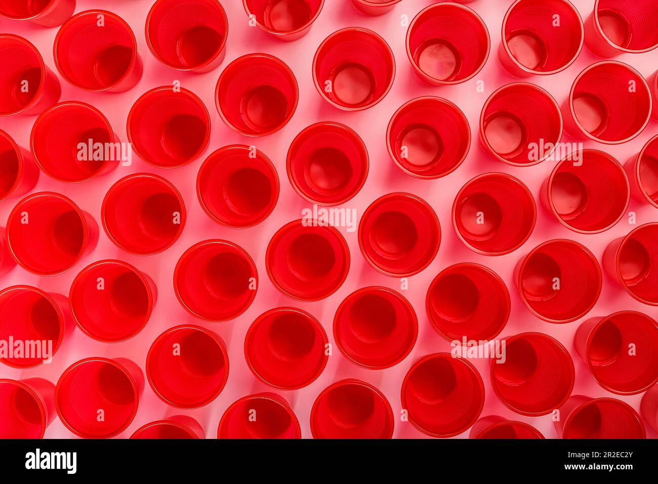 red disposable plastic glasses Stock Photo - Alamy