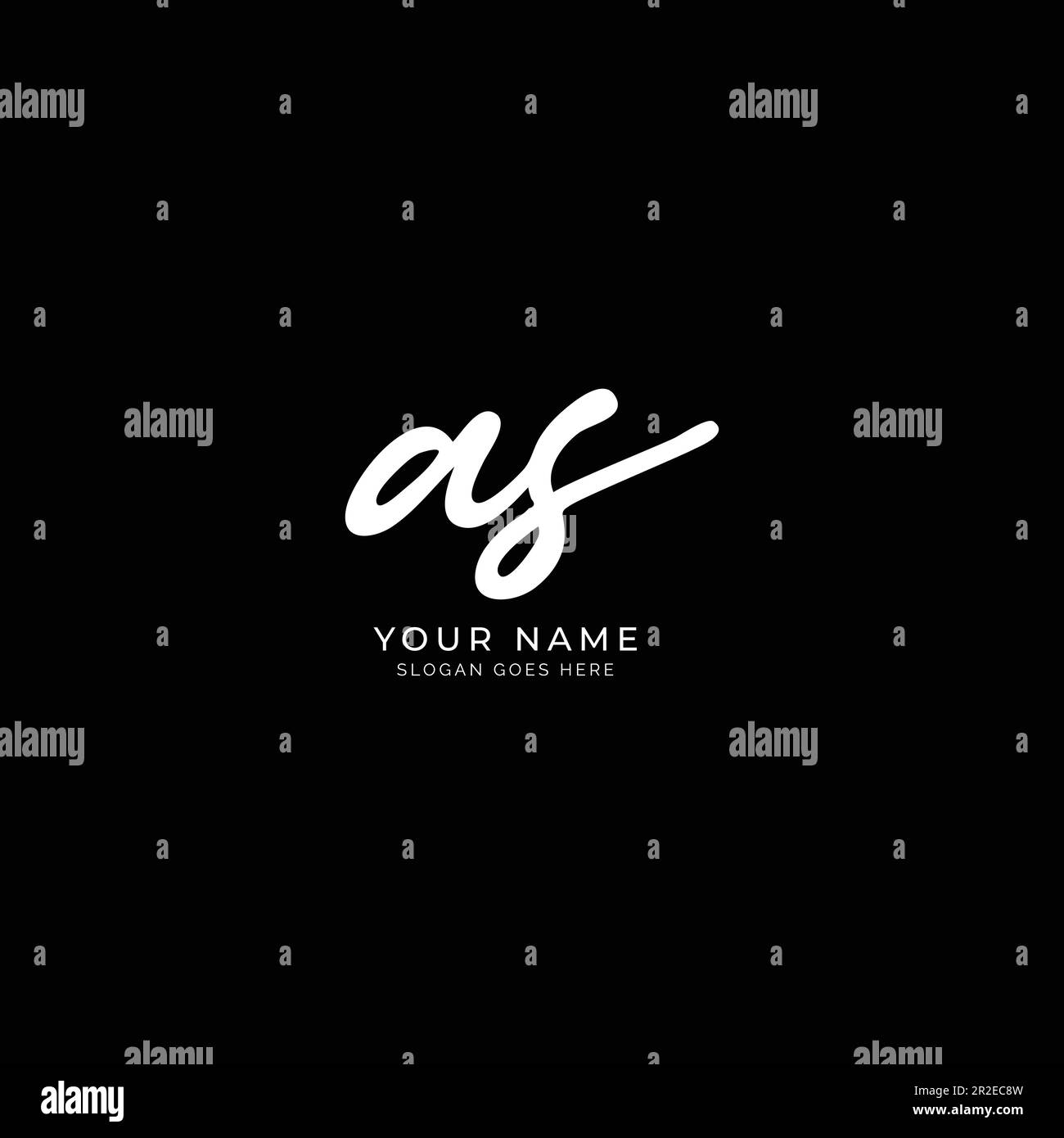 A, S, AS Initial letter handwritten and signature vector image logo ...