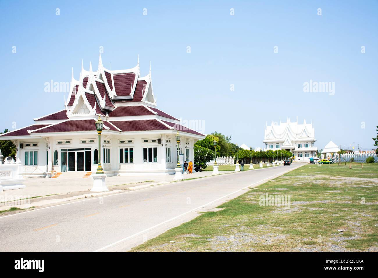 Beautiful ancient white pavilion hall or antique small building for ...
