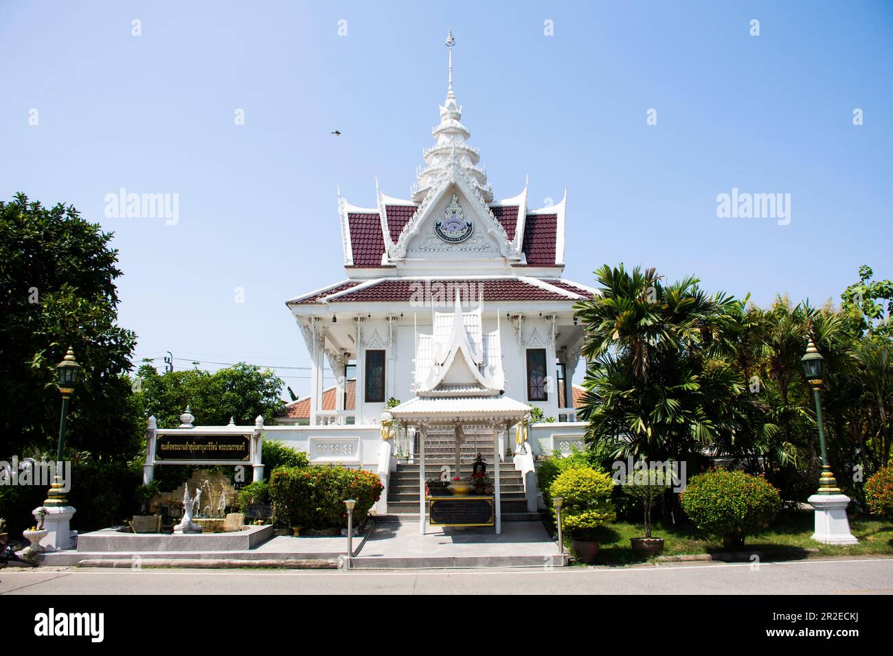 Ancient pavilion hall or antique small holy shrine for thai people ...