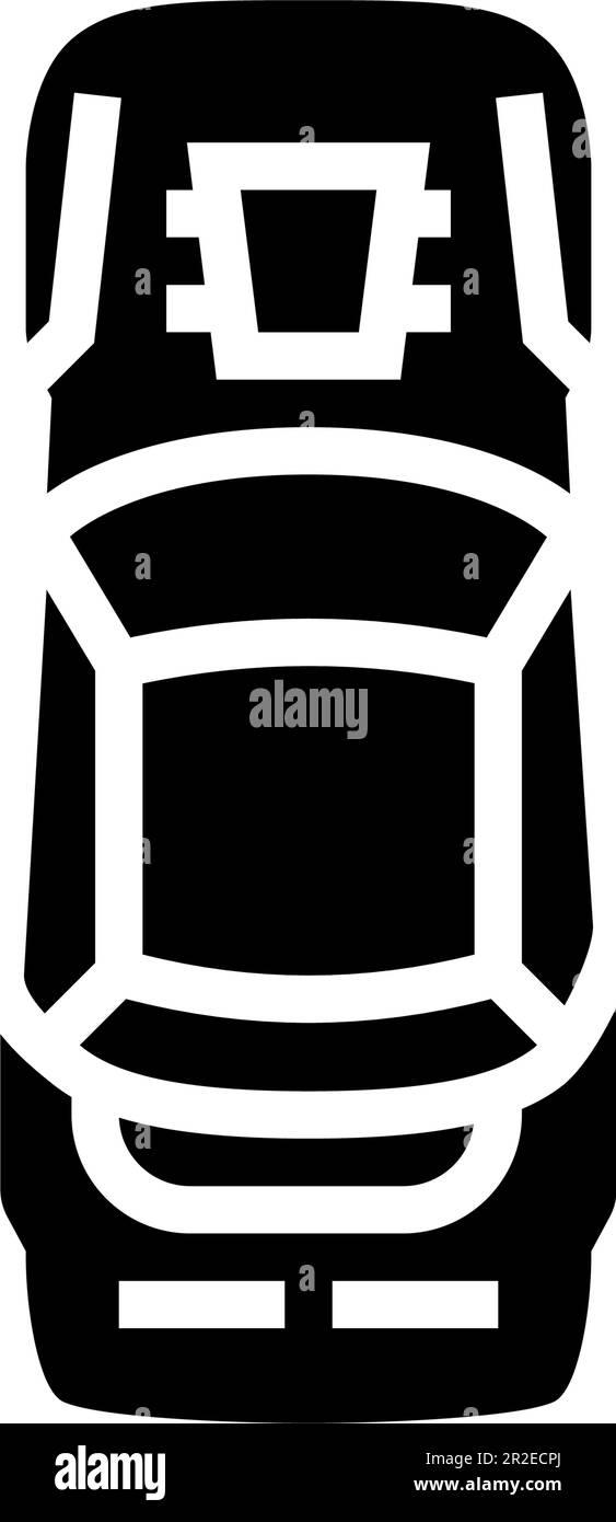 automobile car top view glyph icon vector illustration Stock Vector ...