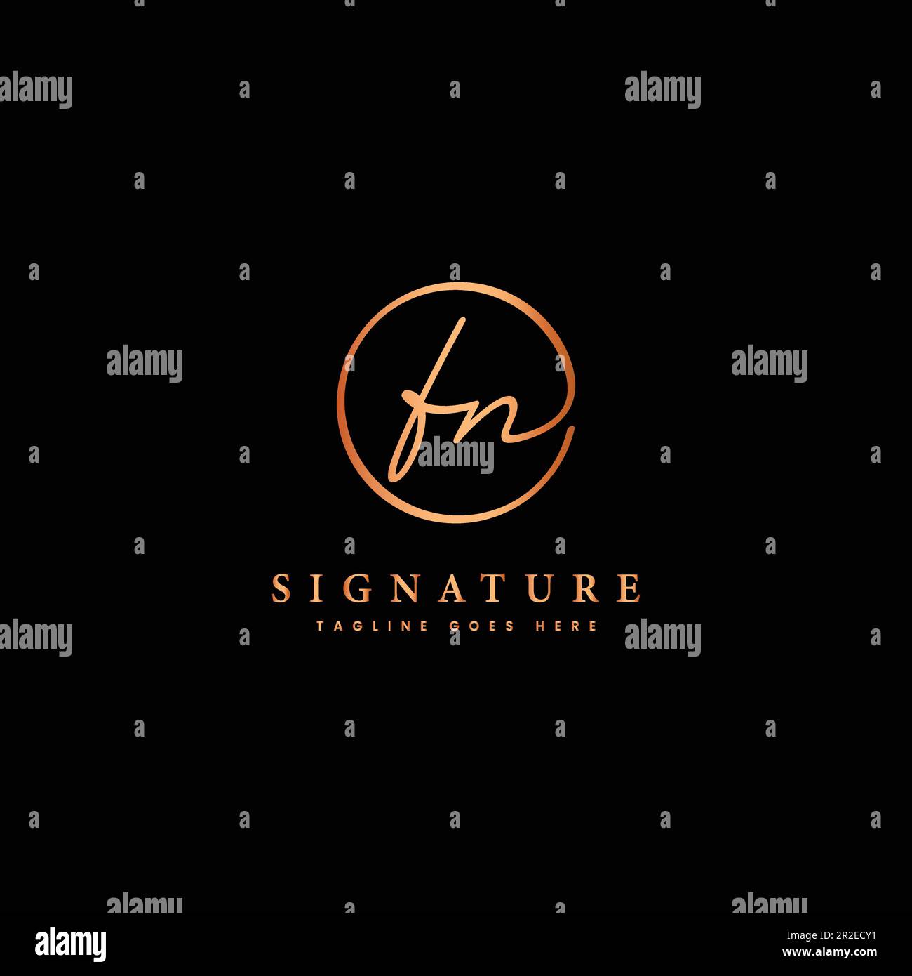 F, N, FN Initial letter handwritten and signature vector logo. Business ...