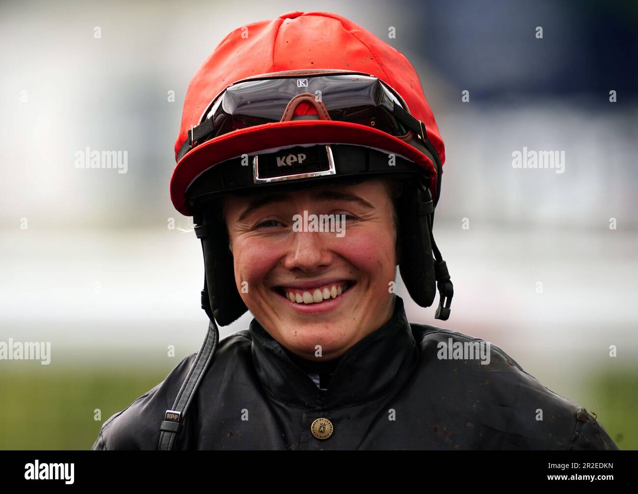 Saffie Osborne reacts following the Earl & The Pharaoh Novice Stakes at ...