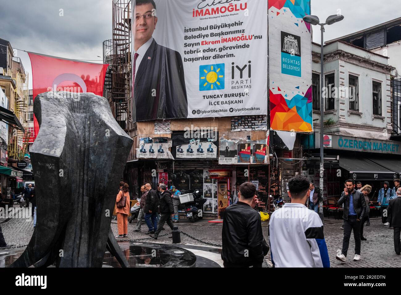 A poster of Ekrem IMAMOGLU president of the IYI party in Istanbul ...