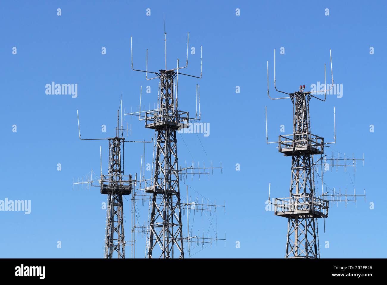 Telecommunication Towers With Antennas For Air Traffic Control And