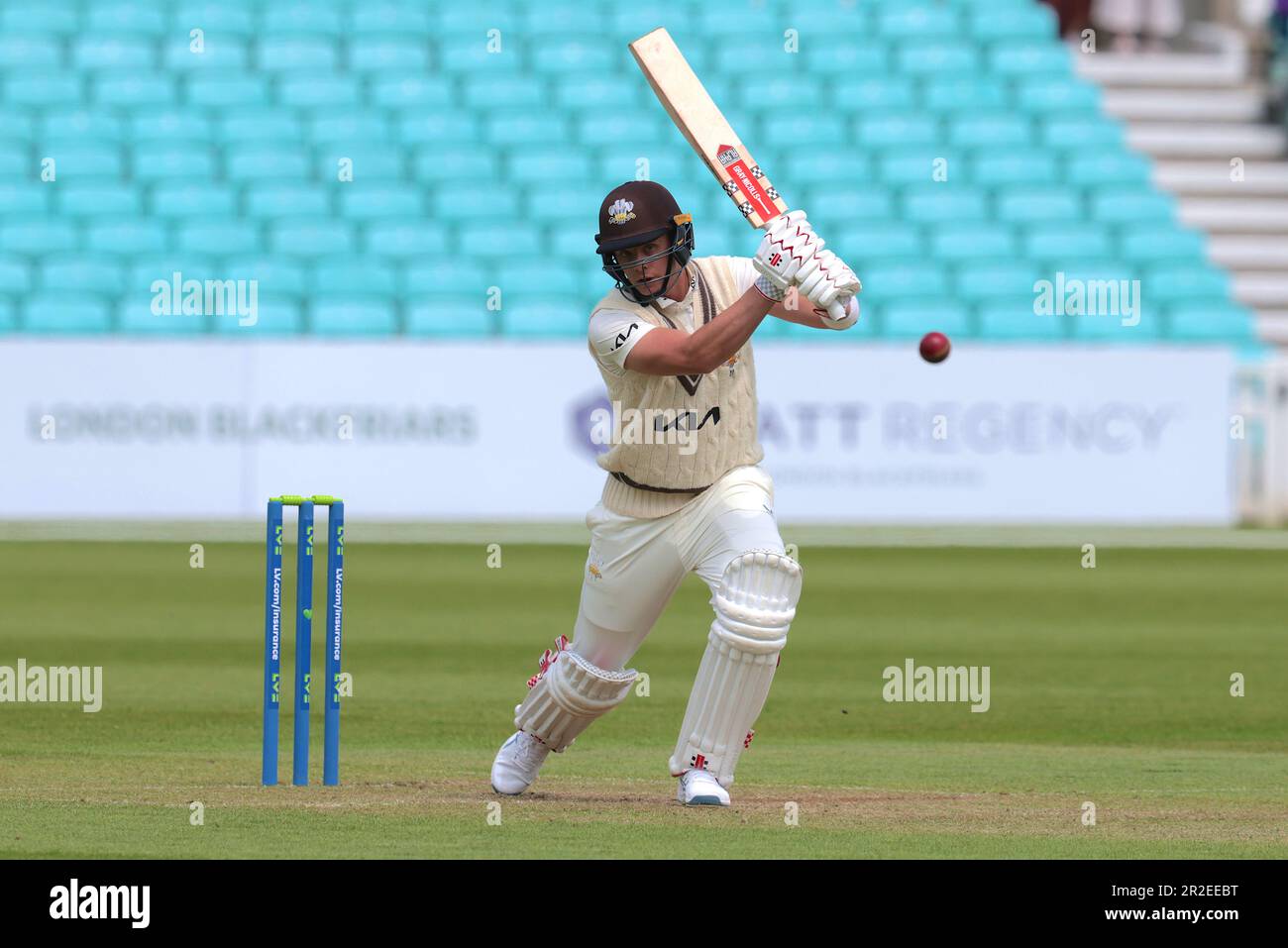 19 May, 2023. London, UK. Surrey’s Jamie Smith batting as Surrey take ...