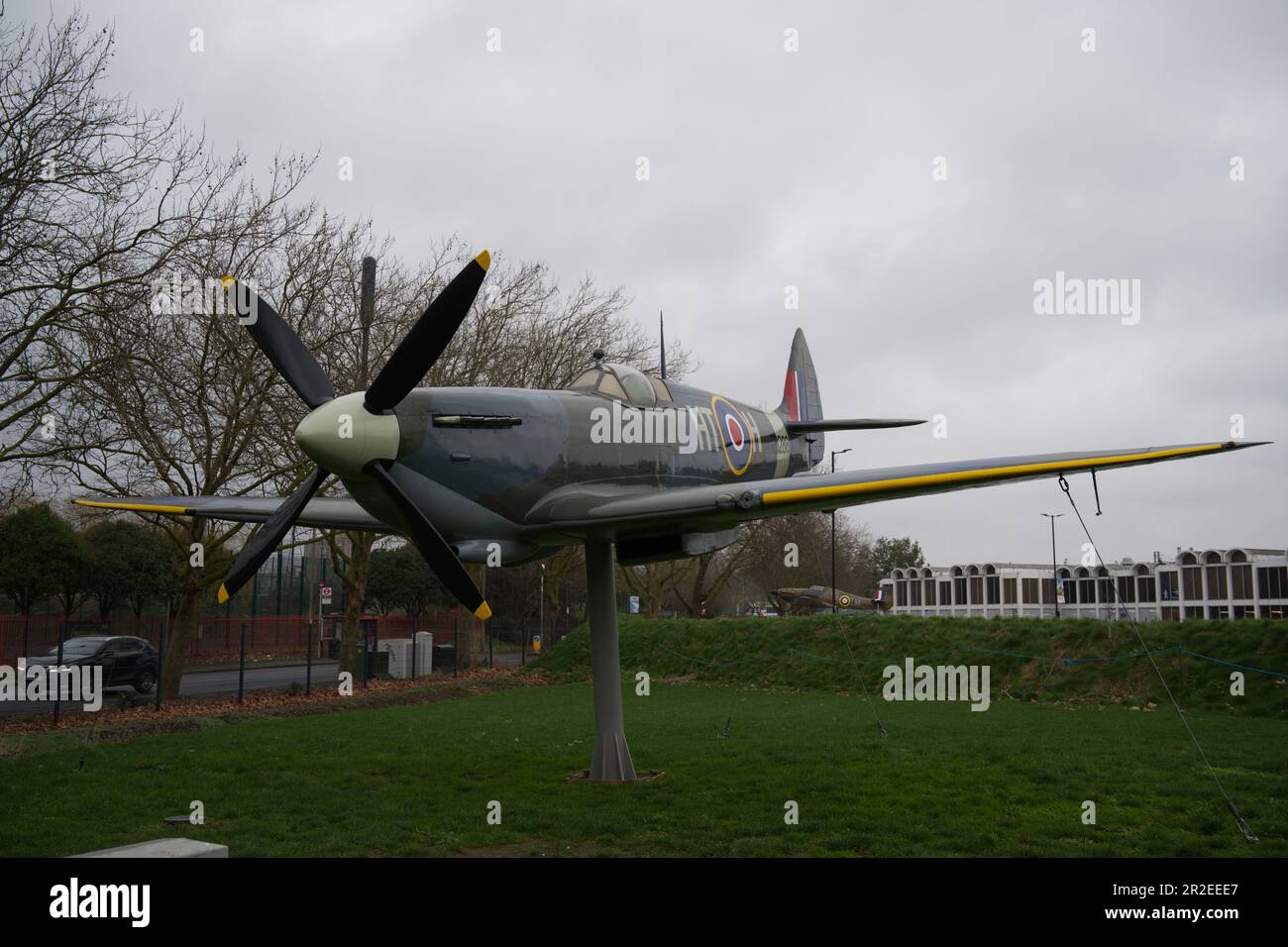 Supermarine Spitfire Mk XVI gate guardian Stock Photo - Alamy