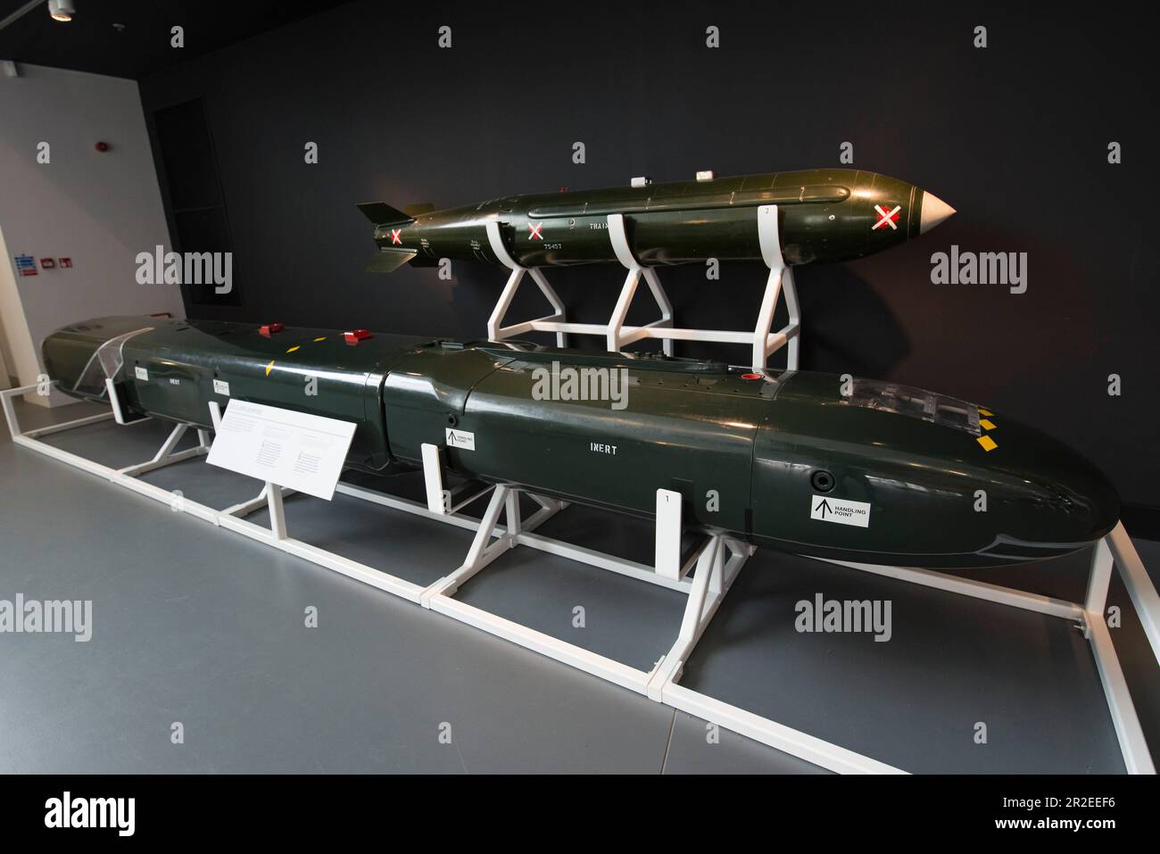 JP233 airfield denial cluster bomb (bottom) and WE.177C tactical nuclear bomb (190 kt) (top ...