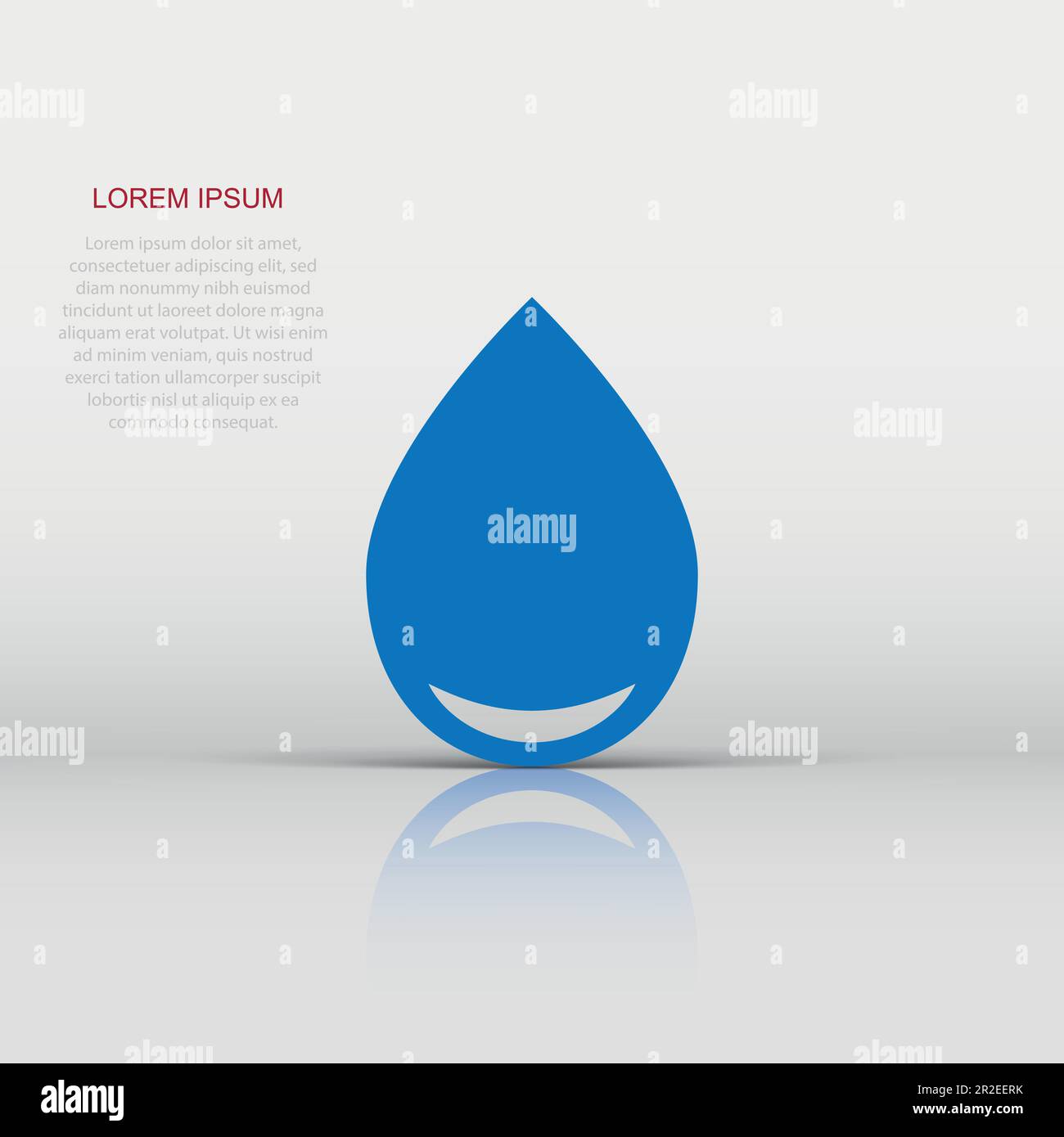 Water drop icon in flat style. Raindrop vector illustration on white ...