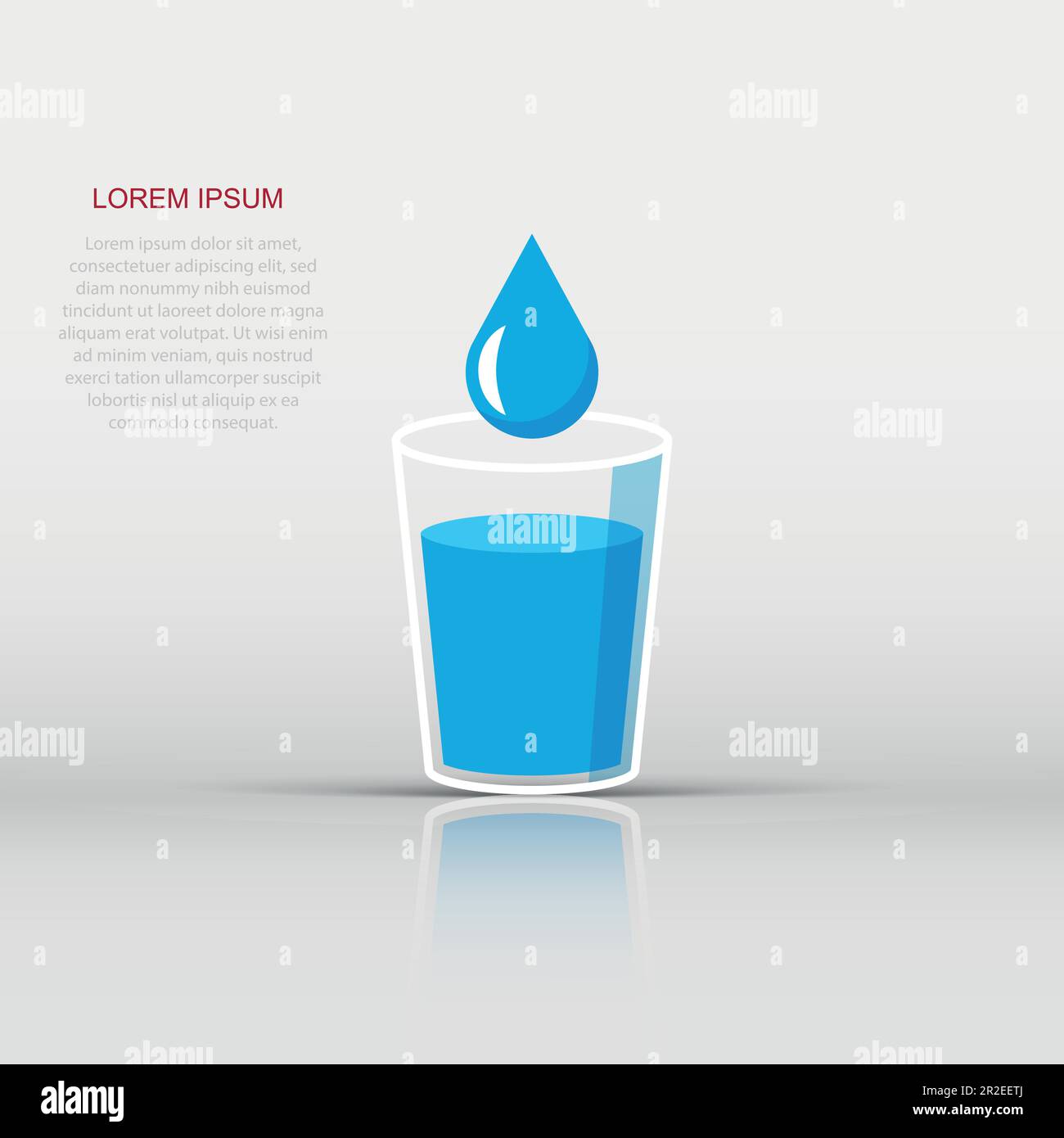 Water glass icon in flat style. Soda glass vector illustration on white ...