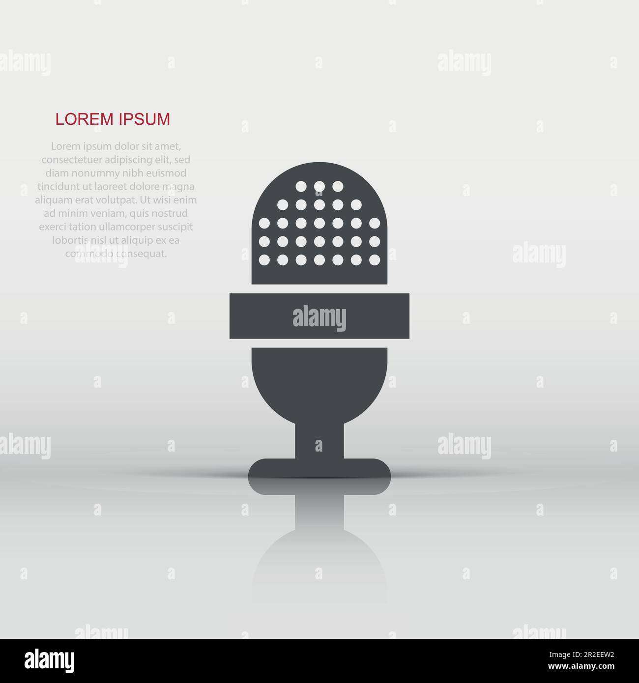 Microphone icon in flat style. Mic broadcast vector illustration on ...