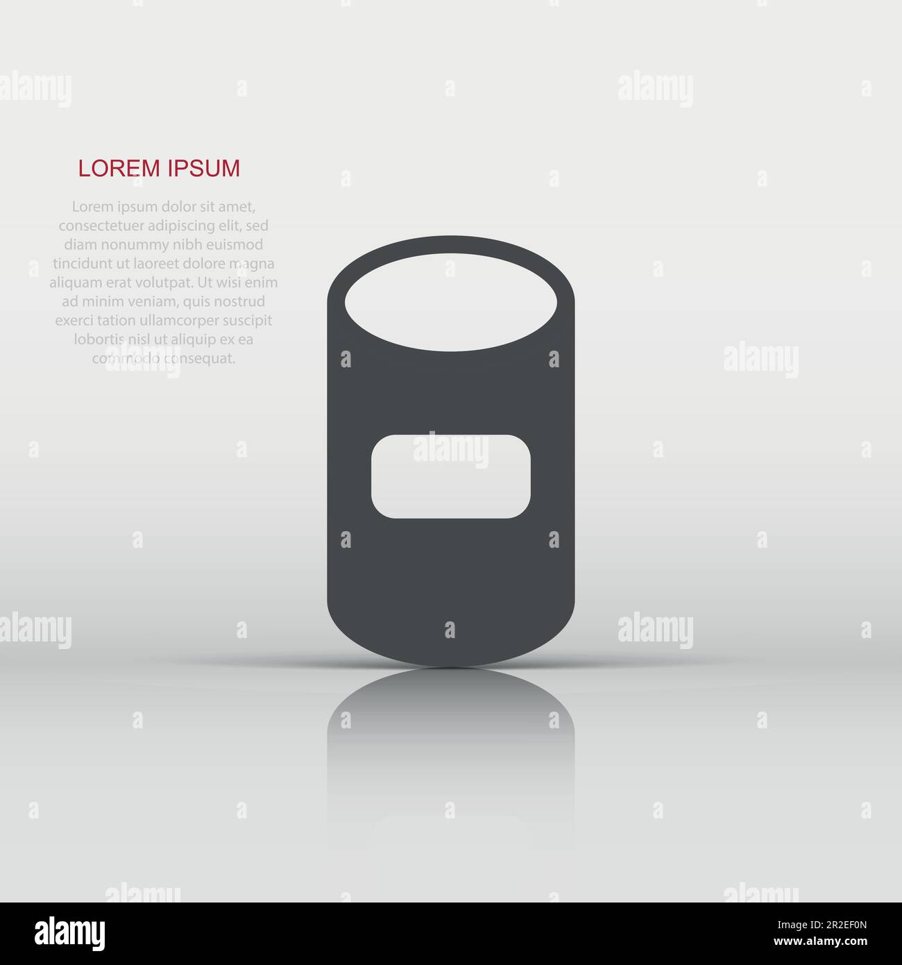 Trash bin garbage icon in flat style. Trash bucket vector illustration on white isolated ...