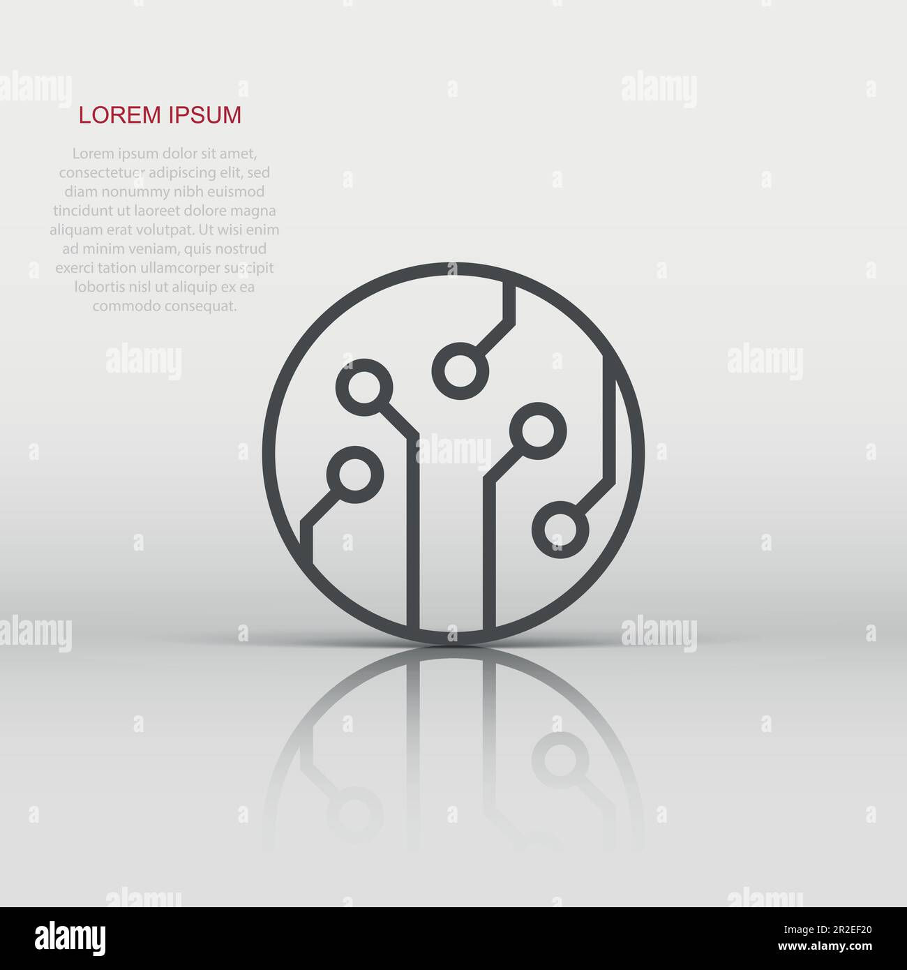 Circuit board icon in flat style. Technology microchip vector illustration on white isolated ...