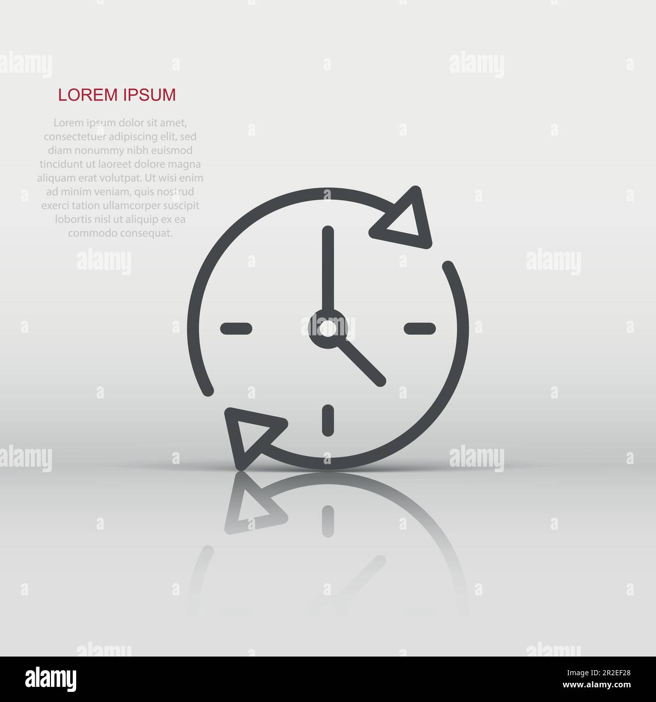 Clock countdown icon in flat style. Time chronometer vector ...