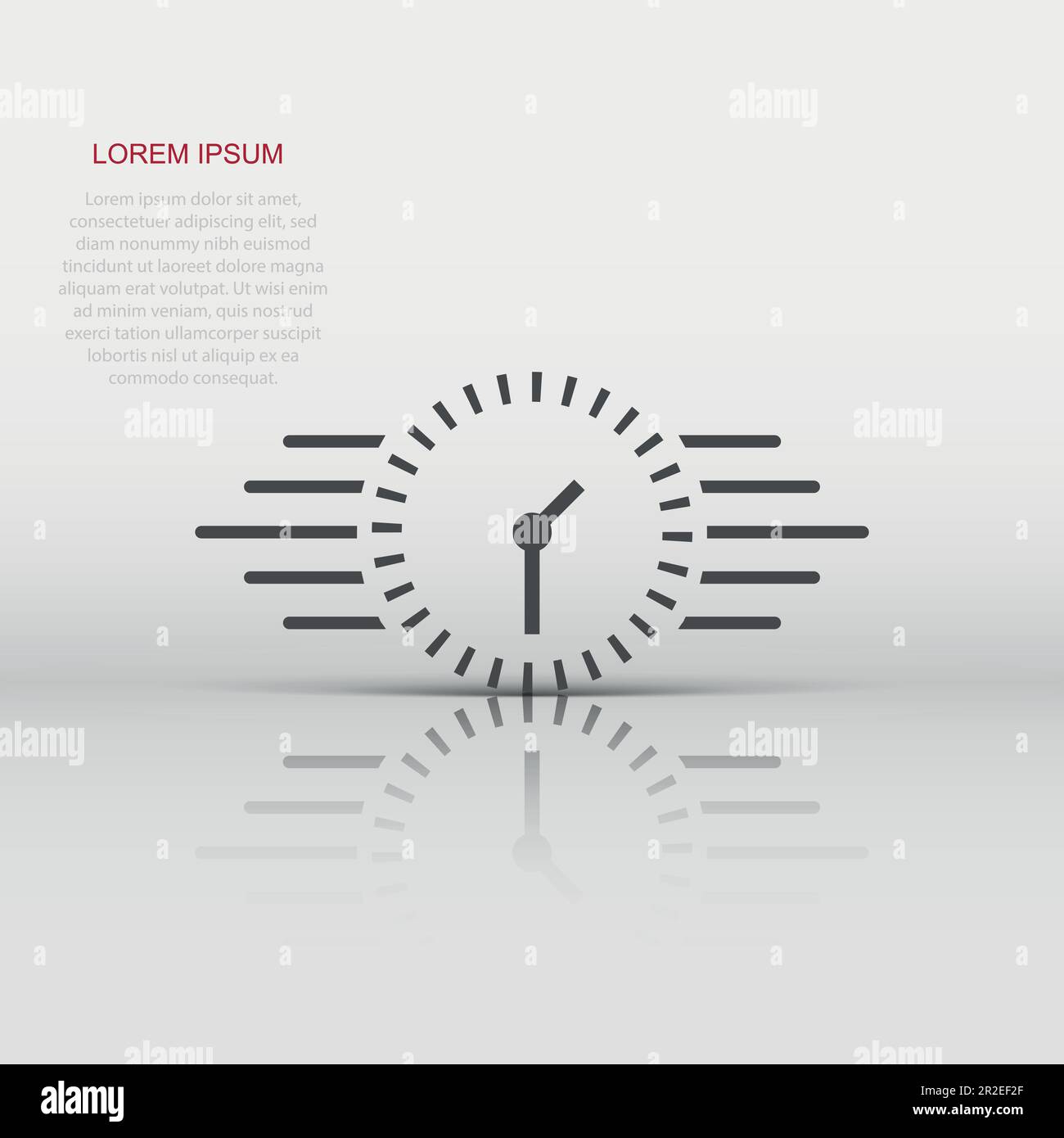 Clock countdown icon in flat style. Time chronometer vector illustration on white isolated ...