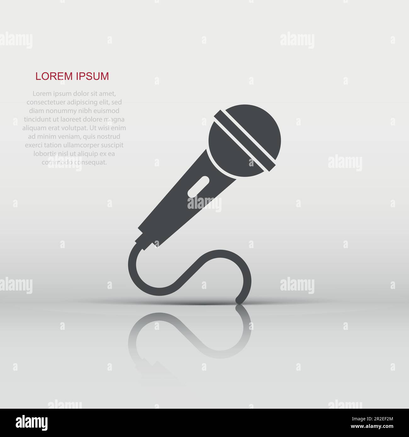 Microphone icon in flat style. Mic broadcast vector illustration on ...