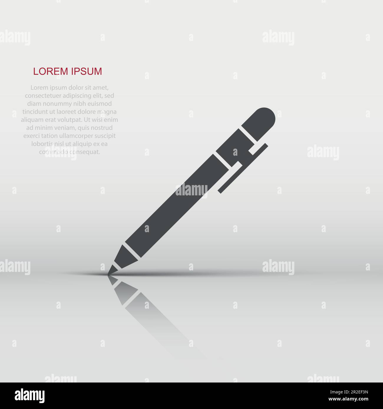 Pen icon in flat style. Highlighter vector illustration on white ...