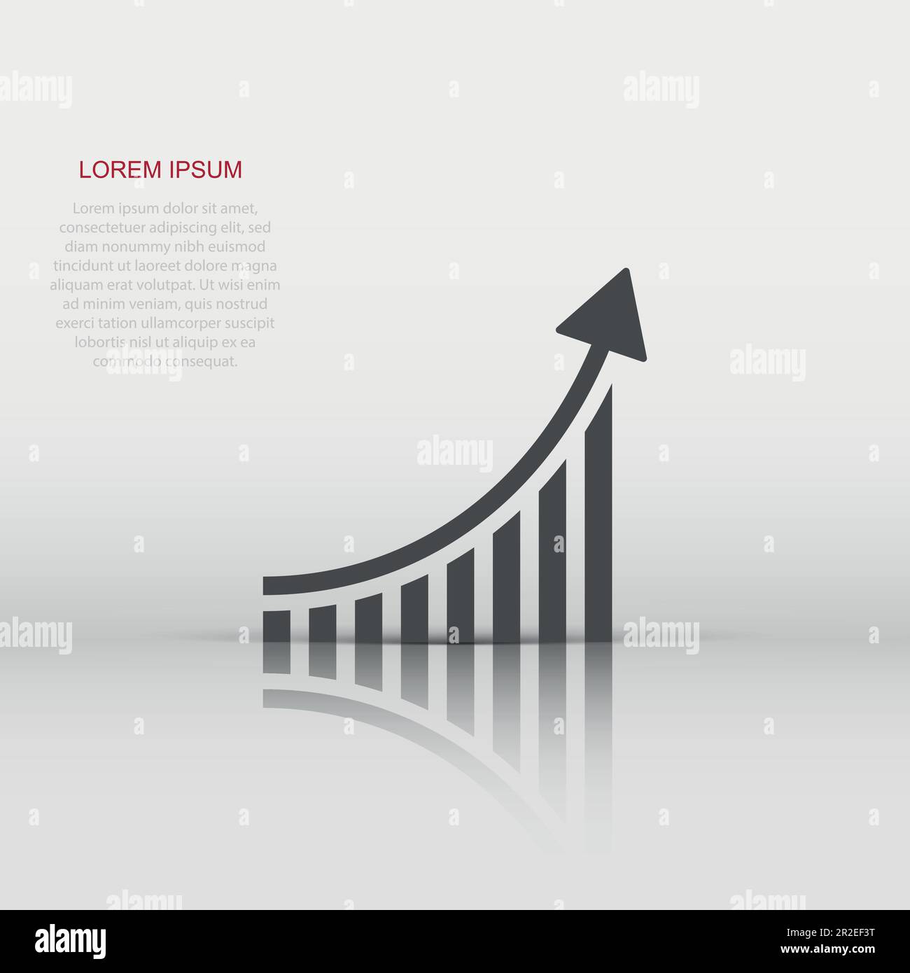 Growing bar graph icon in flat style. Increase arrow vector ...
