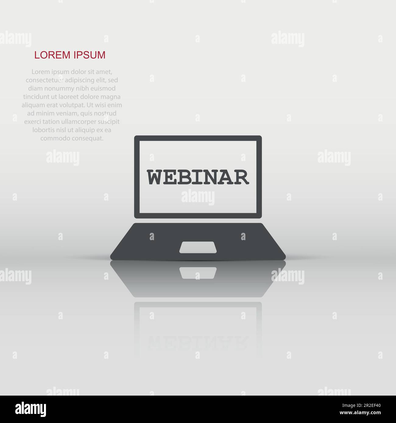 Online training process icon in flat style. Webinar seminar vector ...