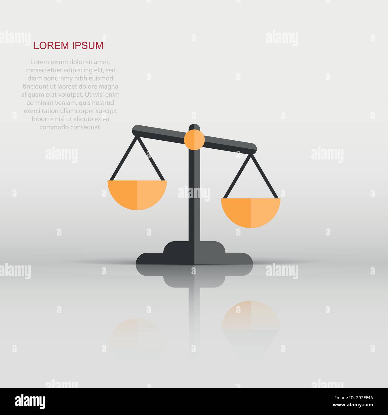 Scale comparison icon in flat style. Balance weight vector illustration ...