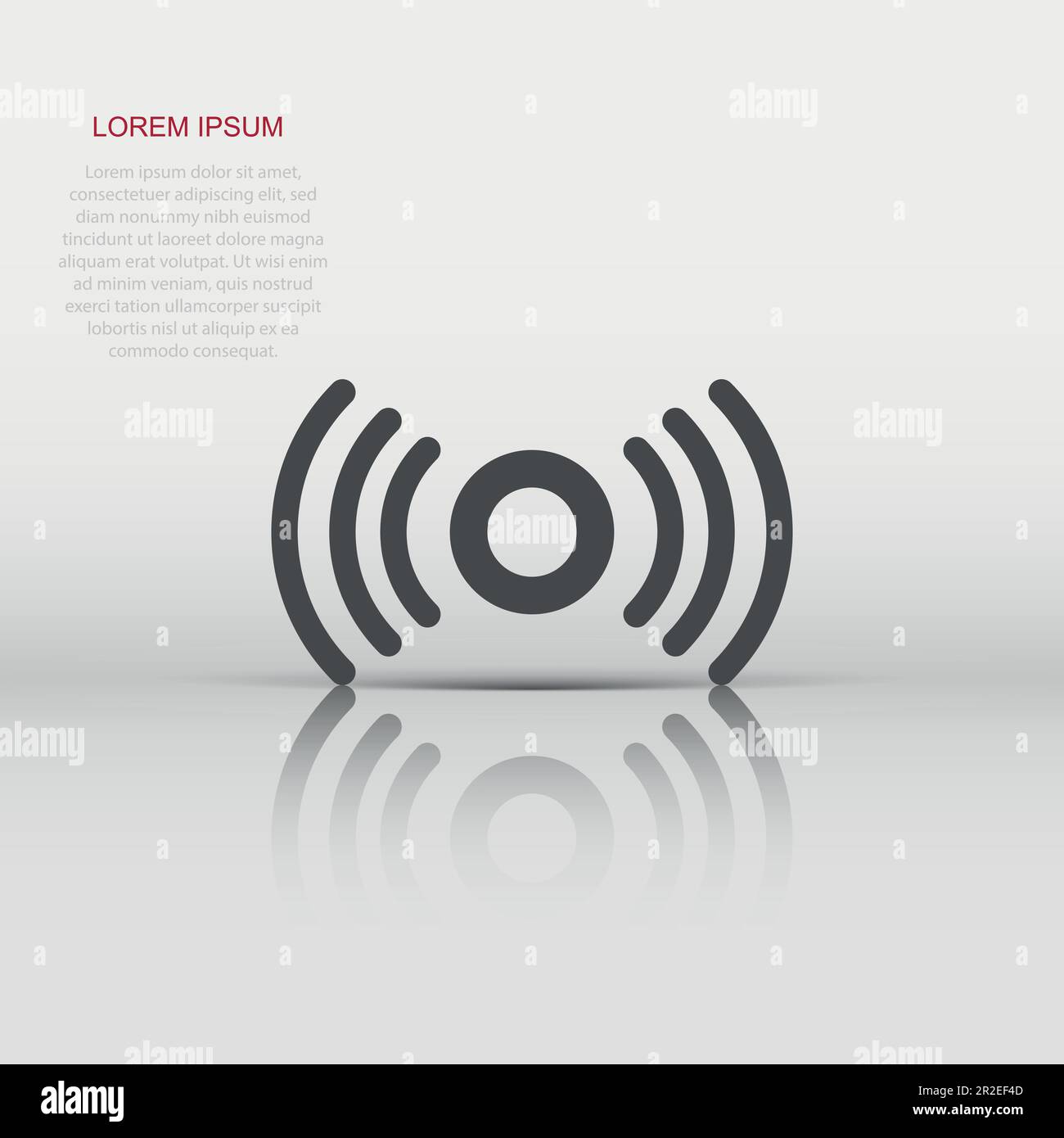 Motion sensor icon in flat style. Sensor waves vector illustration on ...