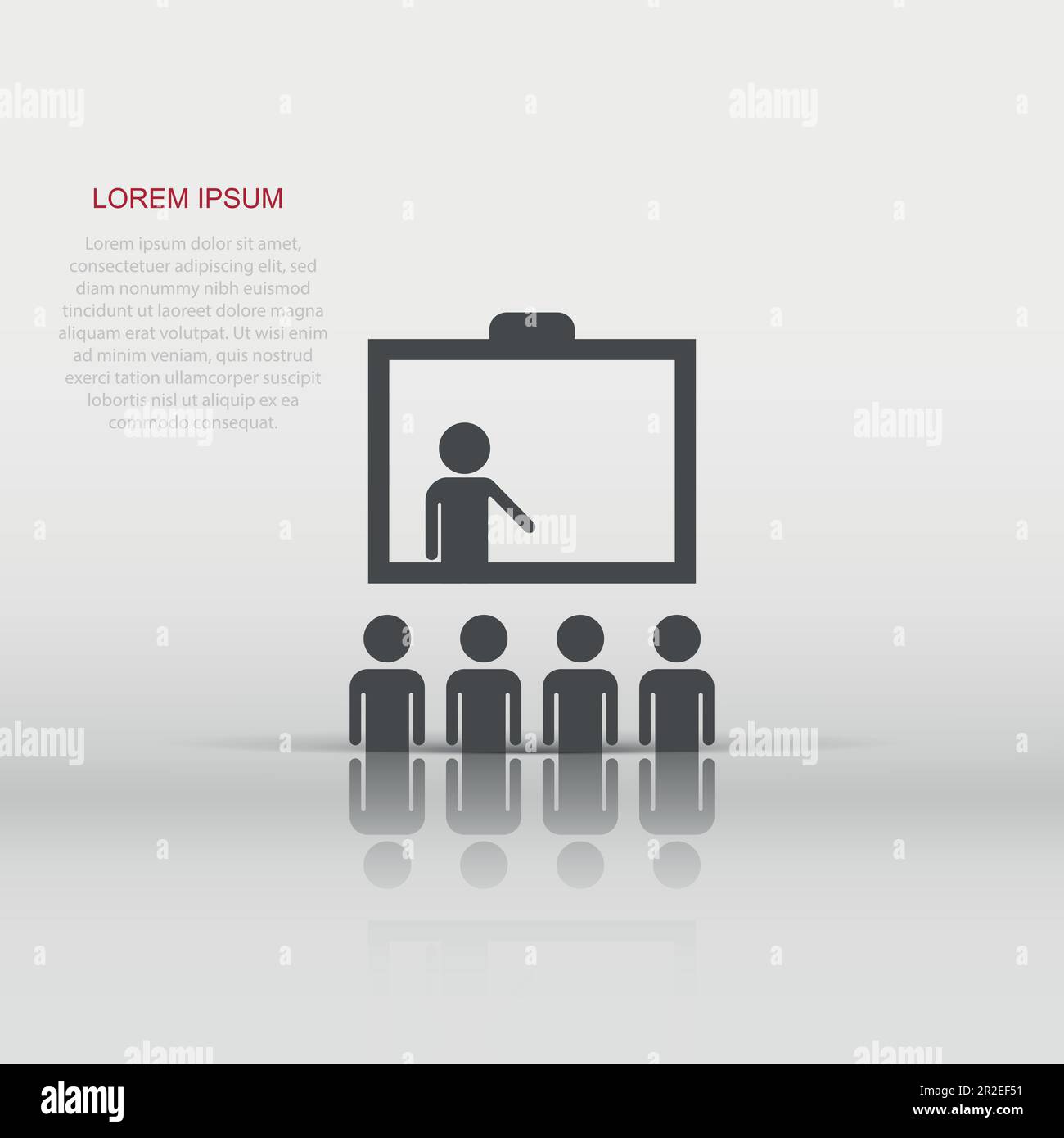 Training education icon in flat style. People seminar vector ...