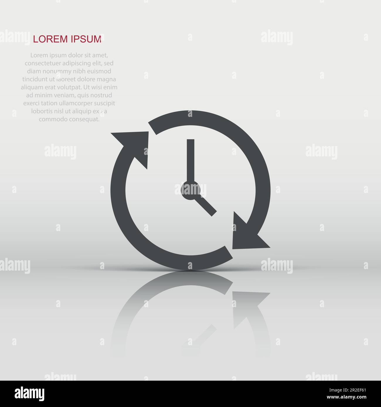 Clock countdown icon in flat style. Time chronometer vector ...