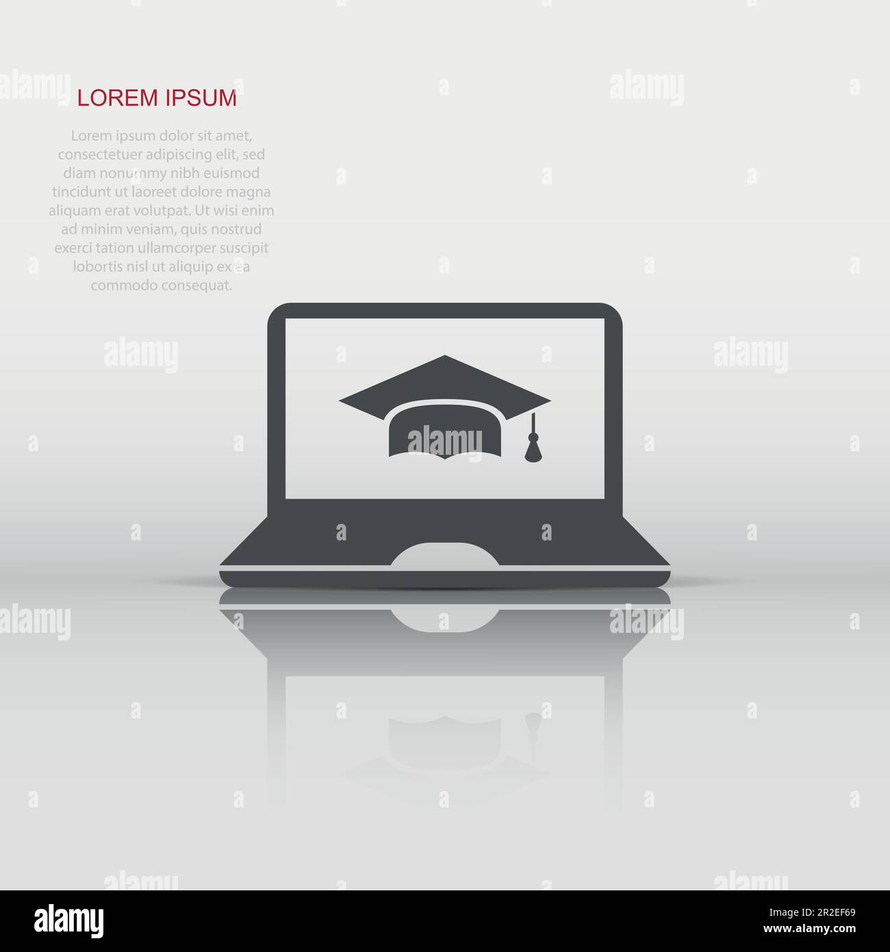 Elearning education icon in flat style. Study vector illustration on ...