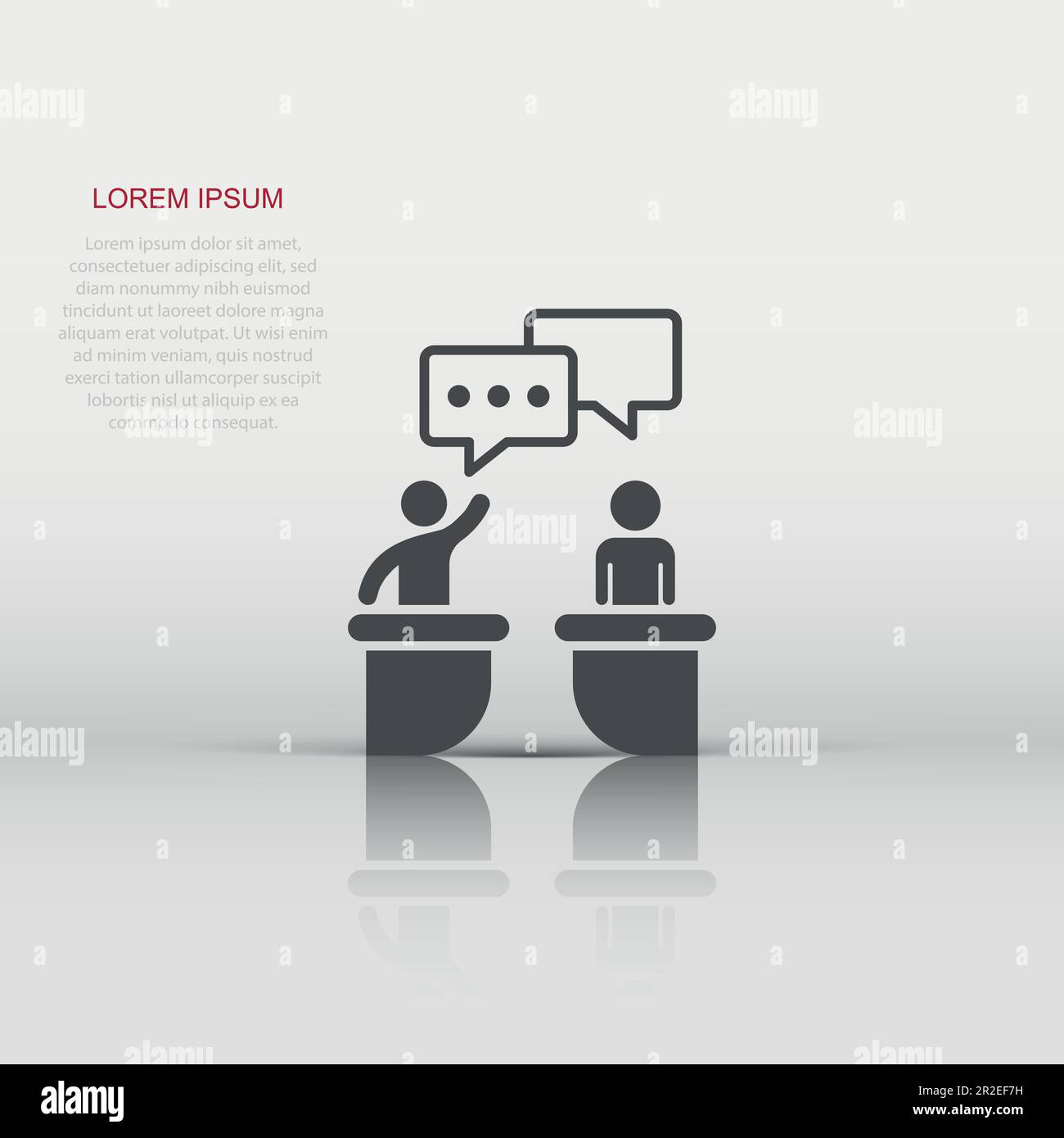 Politic debate icon in flat style. Presidential debates vector ...