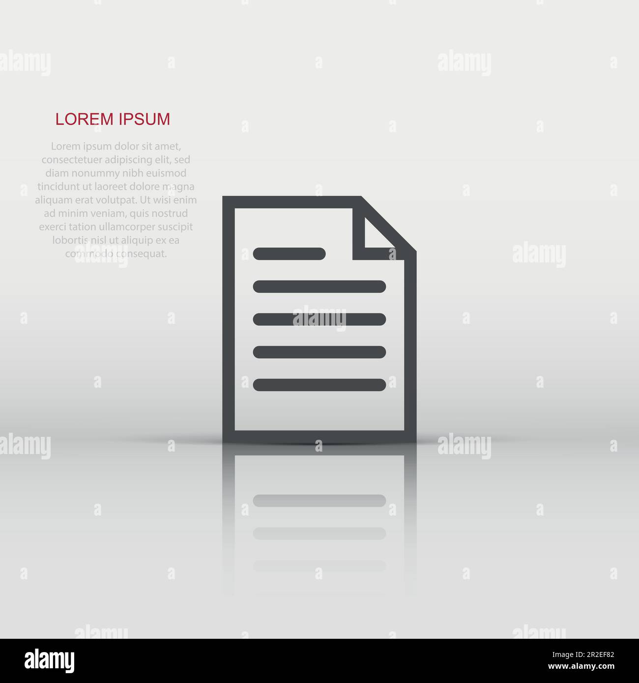 Document note icon in flat style. Paper sheet vector illustration on ...